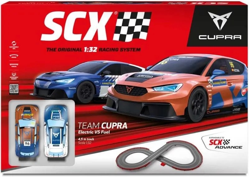 Autodráha scx original team cupra electric vs fuel