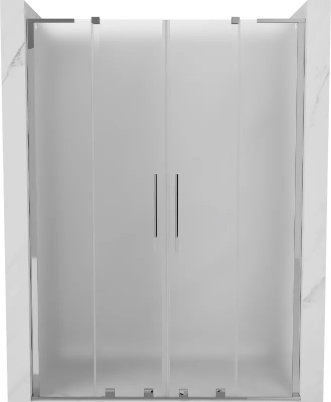 Mexen Velar L Duo, posuvné sprchové dveře do otvoru 140 cm, 8mm sklo námraza, chromová, 871-140-003-32-01
