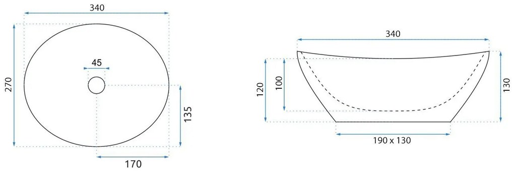 Rea Sofia mini umyvadlo, 34 x 27 cm, bílá, REA-U0623
