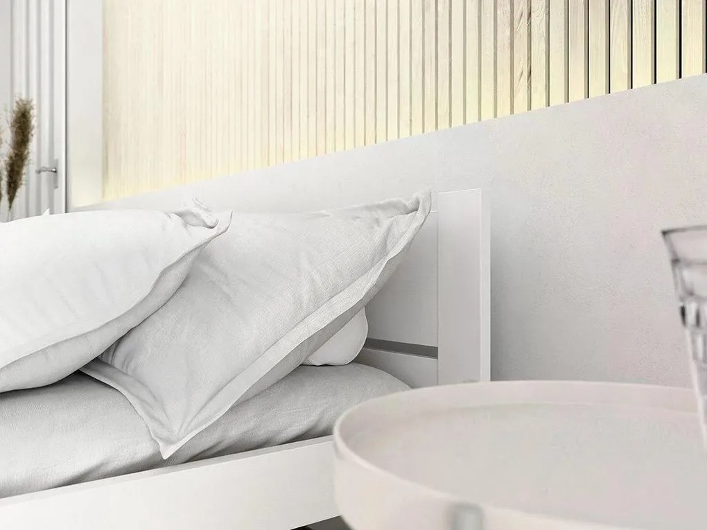 Postel IKAROS DOUBLE 80 x 200 cm, bílá Matrace: Matrace Sommera 18 cm, Rošt: S laťkovým roštem