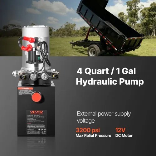 Hydraulický agregát 4 l, Maximální přetlak 22 MPa a průtok 3,4 l/min VEVOR