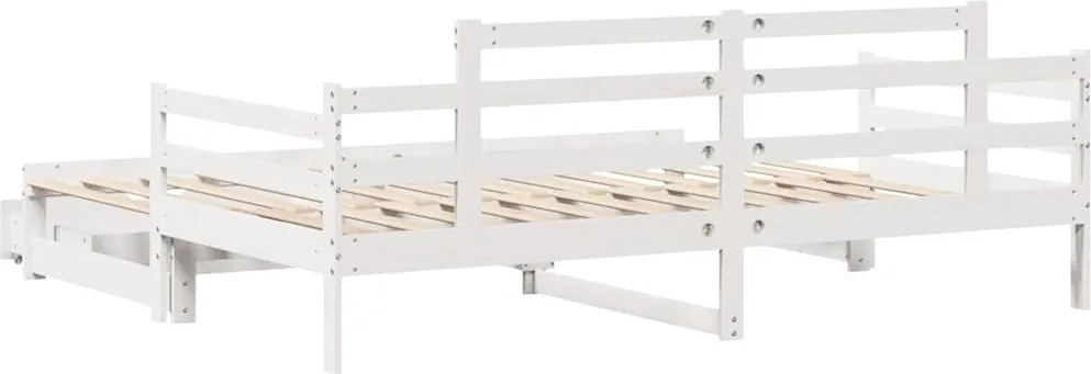 Válenda s přistýlkou a zásuvkami bez matrace bílá 80x200 cm 3302240