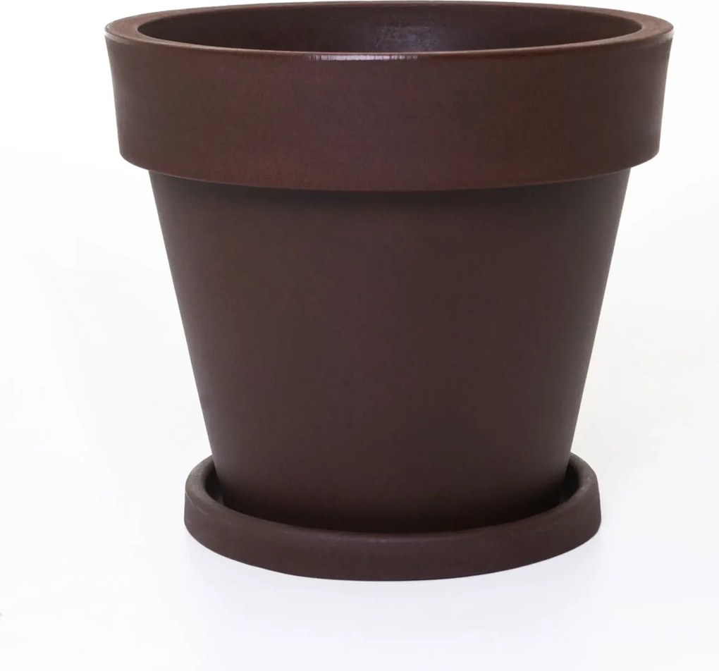 Miska pod květináč PLATO, plast, Ø 60 cm, hnědá