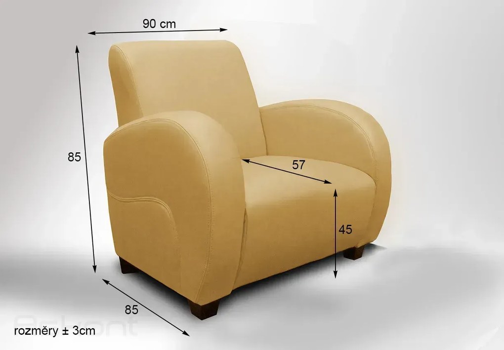 ASKONT Amarello Kožené křeslo 1M