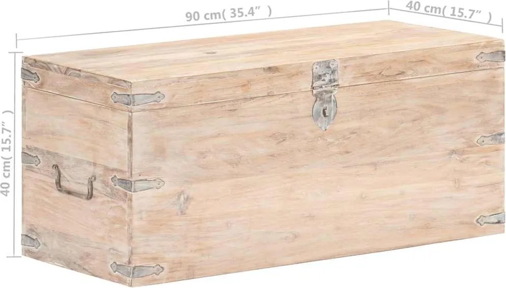 Truhla 90 x 40 x 40 cm masivní akáciové dřevo 289642