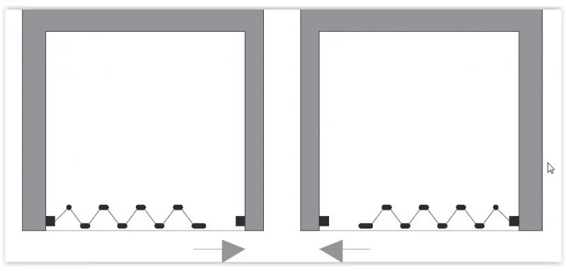 FORTE Sprchová zástěna FLEX - MARTE NEW Rozměr A - 160 - 180 cm, Rozměr C - 185 cm, Typ otvírání -   Zavírání do středu OLBBXF135001