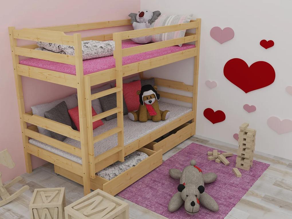 Vomaks Patrová postel PP 012 Rozměr: 90 x 200 cm, Barva: barva růžová, Prostor mezi lůžky: 80 cm