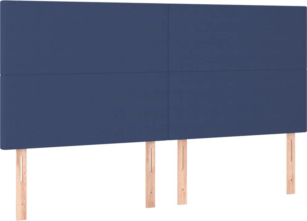 Box spring postel s matrací modrá 200x200 cm textil 3137027