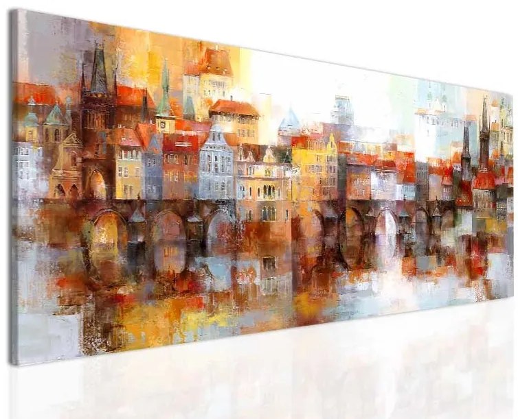 Obraz Staré Město pražské Orange Velikost (šířka x výška): 120x50 cm