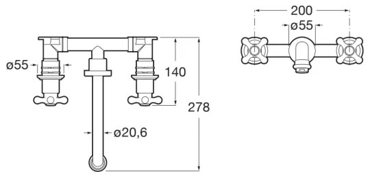 Roca A5A474BC00 - Umyvadlová baterie pro podomítkovou instalaci CARMEN chrom