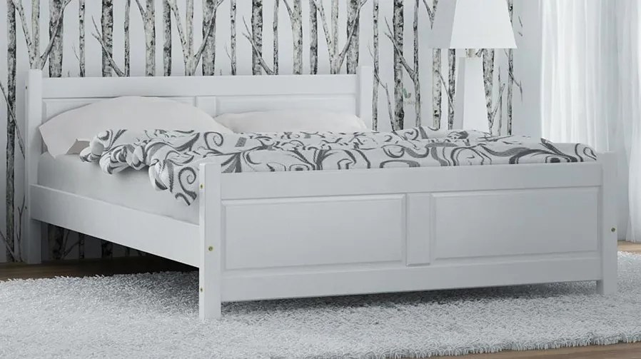 ImportWorld Dřevěná postel Kristýna 180x200 + rošt ZDARMA (Barva dřeva: Bílá)