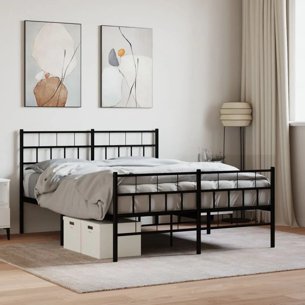 Kovový rám postele bez matrace s čelem bílý 75 x 190 cm
