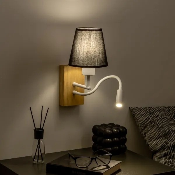 Brilagi - LED Nástěnná lampa NUBILA WOOD 1xE27/25W/230V + LED/3W dub/černá