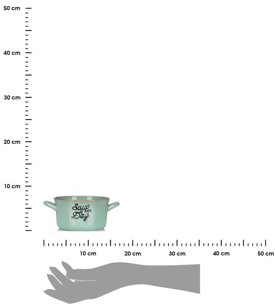Kameninová miska na polévku Soup 500 ml zelená