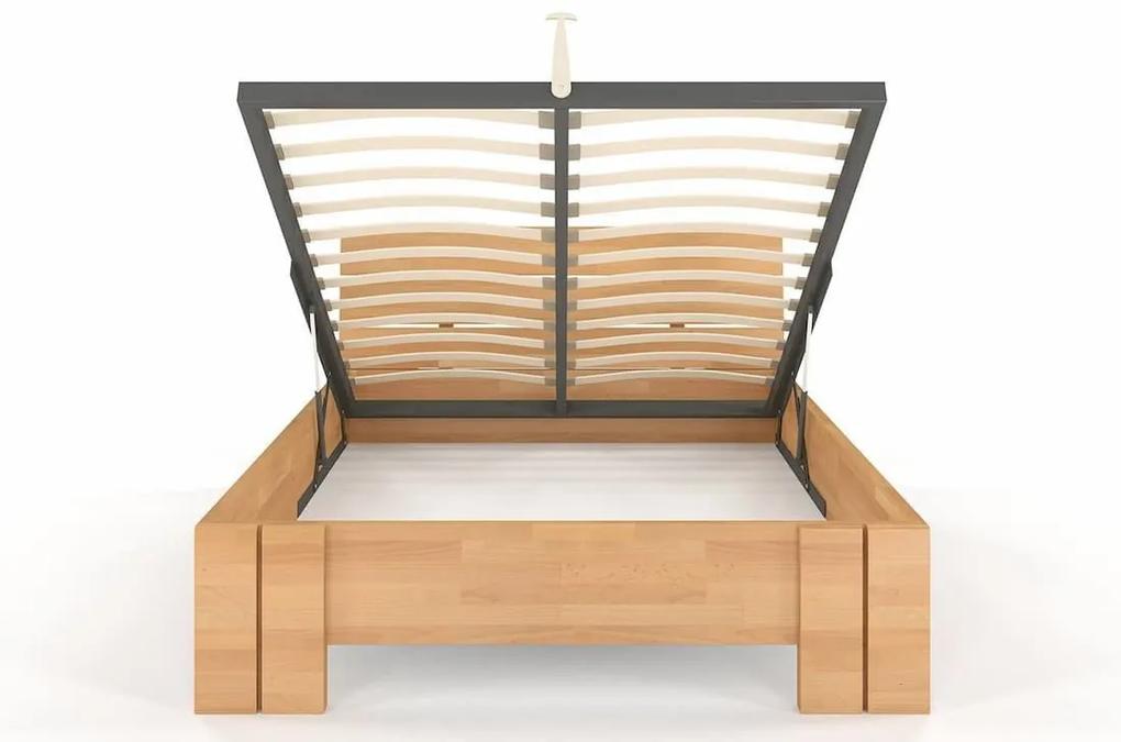 Prodloužená postel s úložným prostorem Arhus - buk   , Buk přírodní, 200x220 cm