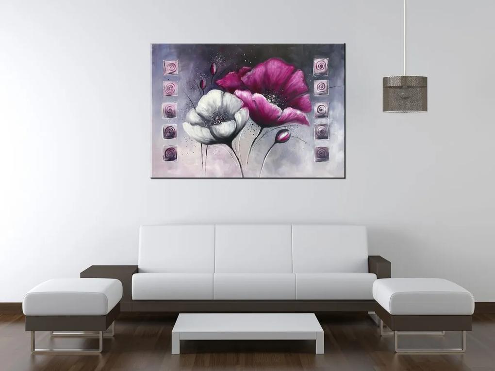 Gario Ručně malovaný obraz Namalované máky Rozměry: 70 x 100 cm