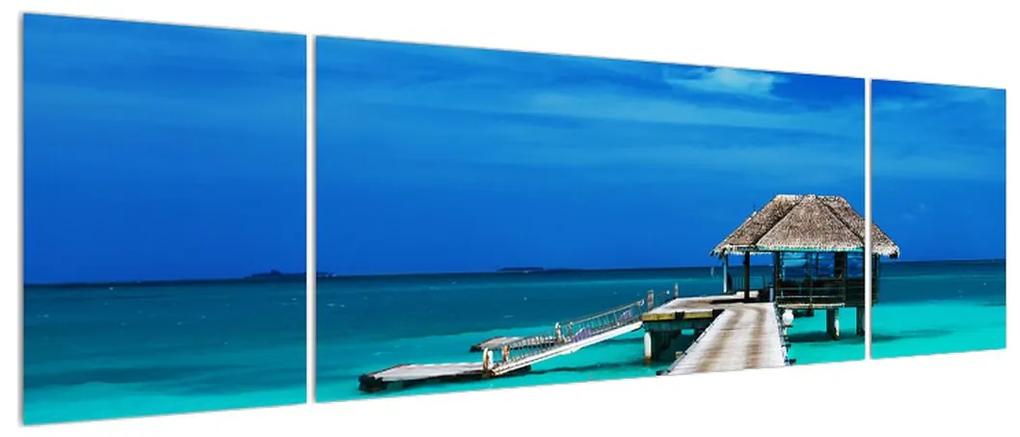 Obraz mola do průzračného moře (170x50 cm)
