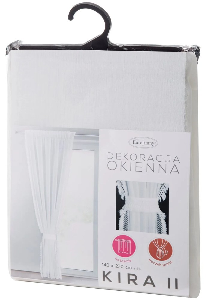 ZÁCLONA NA PÁSCE KIRA2 140X270 CM BÍLÁ