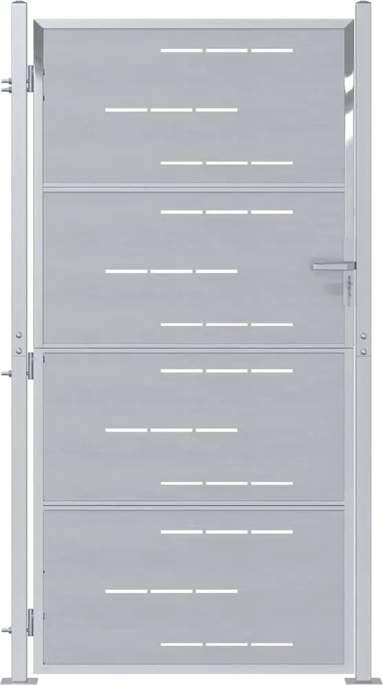 Zahradní brána se zámkem Stříbrná 85 x 196 cm Nerezová ocel 3402588