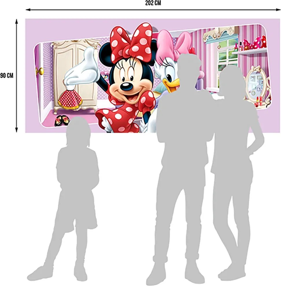 Dětská vliesová fototapeta na zed' Minnie a Daisy v pokojíčku, Disney | 202 x 90 cm | DFTDNH 5383
