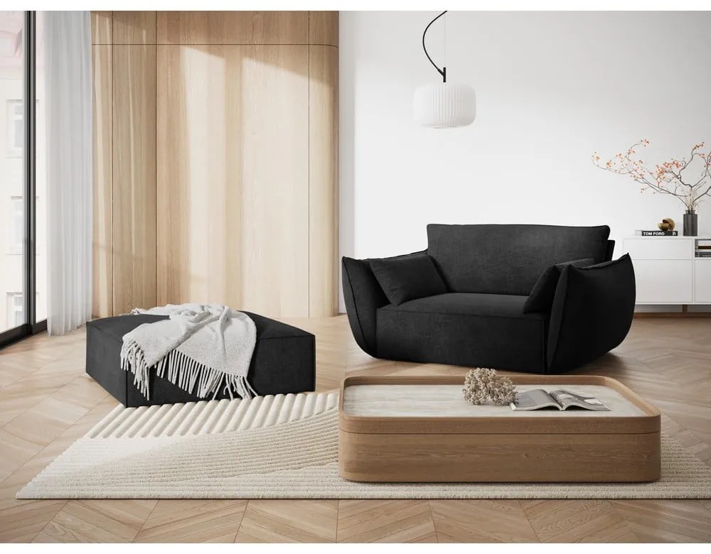 Tmavě šedá žinylková podnožka Vanda – Mazzini Sofas