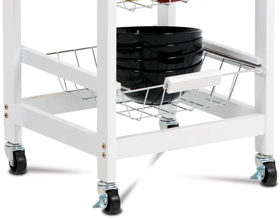 Servírovací stolek / regál na kolečkách s úložnými košíky