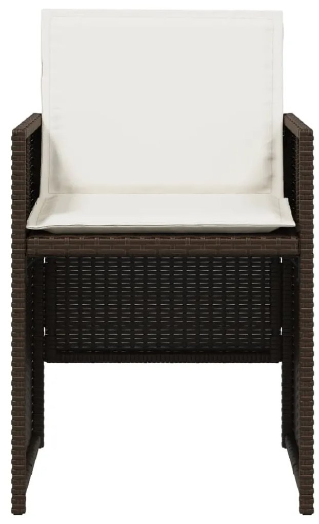Zahradní židle s poduškami 4 ks hnědé polyratan - Default Title