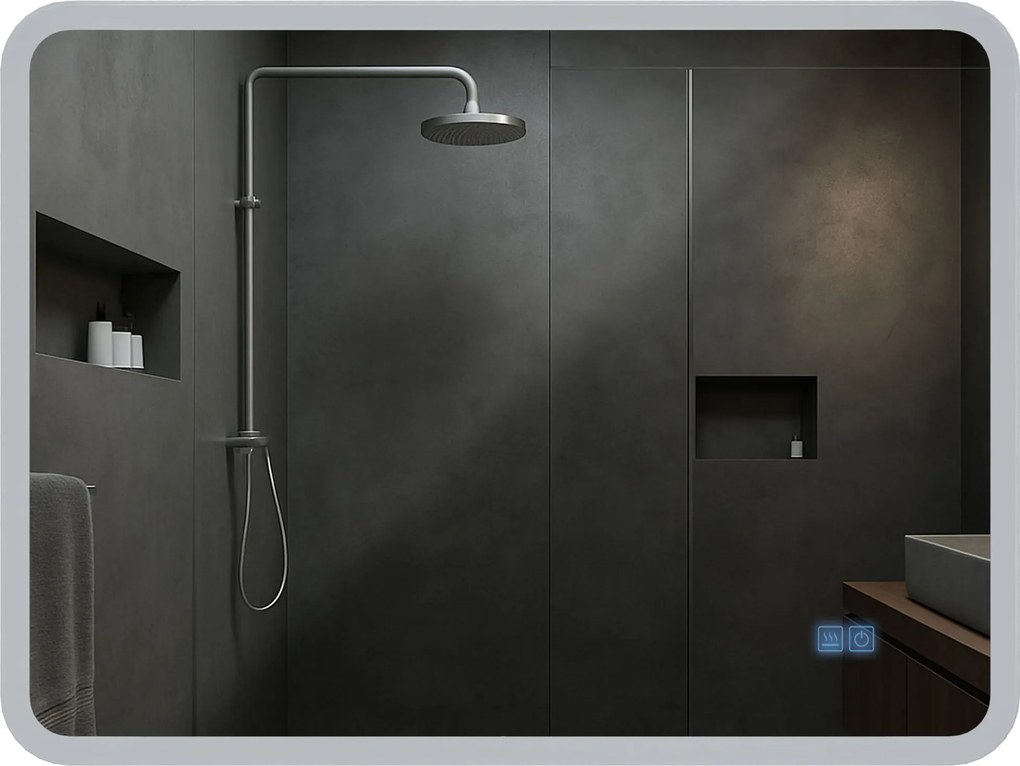 Koupelnové zrcadlo Jericho 60x80 s Bluetooth – čiré sklo