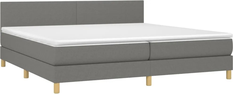 Box spring postel s matrací tmavě šedá 200x200 cm textil 3140482