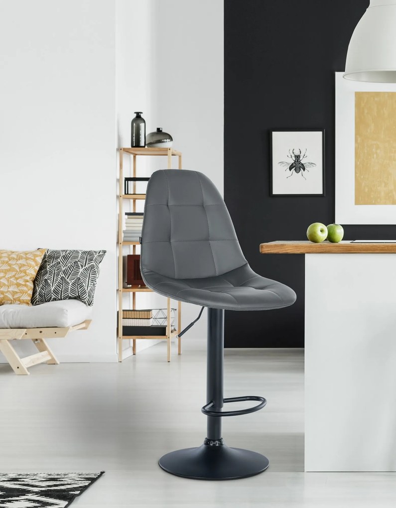 Barová židle Elmore umělá kůže B – šedá