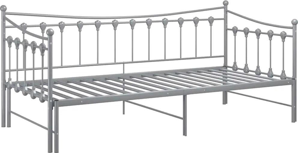 Rám vysouvací postele/pohovky šedý kovový 90 x 200 cm 324760