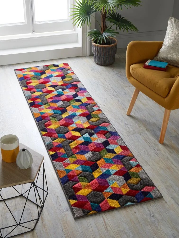 Flair Rugs, Běhoun Spectrum Dynamic Multi, 66x230, vícebarevná, chodba / předsíň