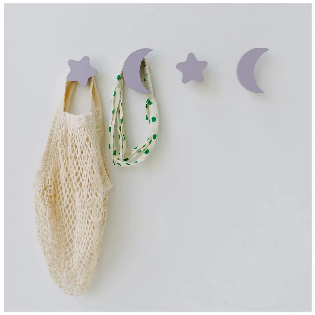 Háčky Stars and Moons hooks Lilac - set 4 ks Nofred