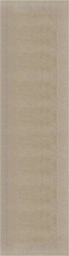 Ručne tkaný behúň Tuscany Textured Wool Border Natural, 60x230, béžová, obývacia izba, Flair Rugs