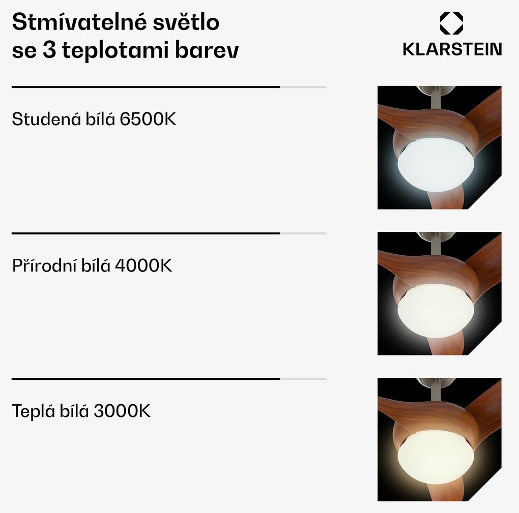 Klarstein Stropní ventilátor Monteverde s stmívatelným světlem