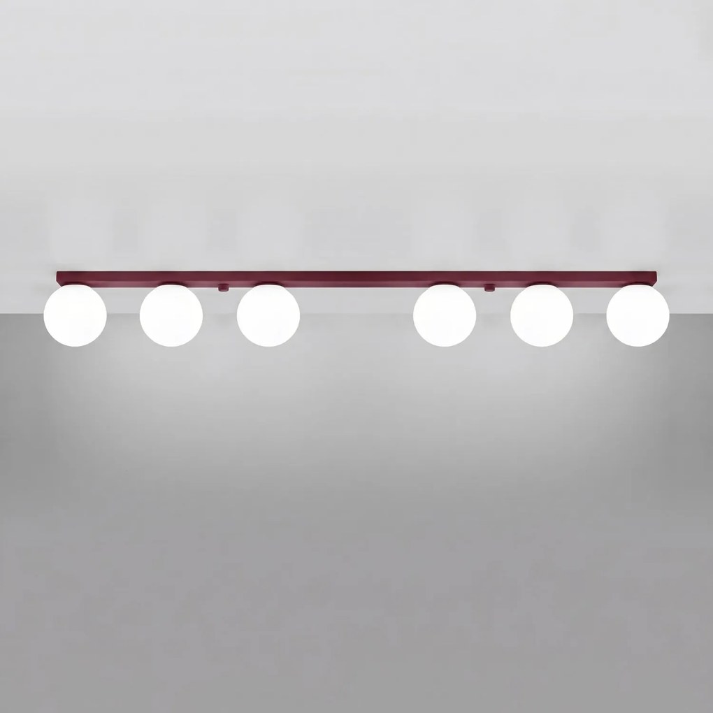 Sollux Lighting Stropní svítidlo YOLI 6 bordó