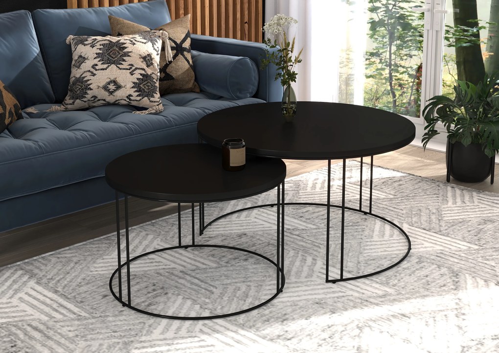 ADRK Furniture Konferenční stolek 2v1 ETTA CT-ETT-B-B