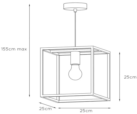 Lucide 08424/01/30 - Závěsné svítidlo ARTHUR 1xE27/60W/230V