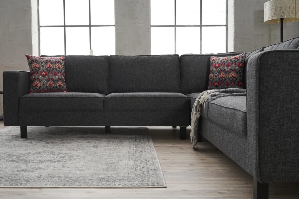 Hanah Home Rohová pohovka KALE antracitová