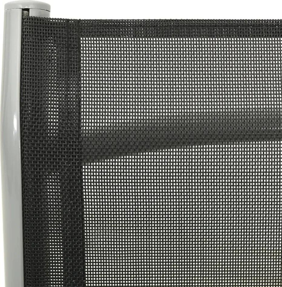 vidaXL Polohovací zahradní židle textilen a hliník [312196] Barva: Stříbrná