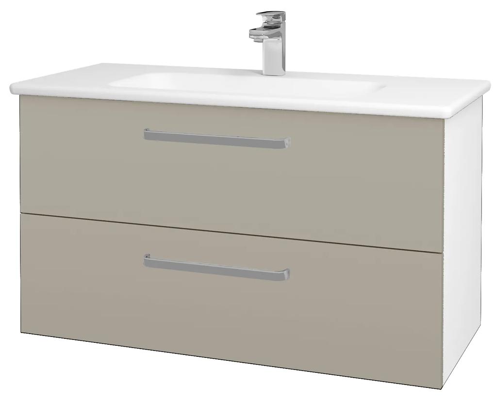 Dřevojas Koupelnová skříň GIO SZZ2 100 Varianta: N01 Bílá lesk / Úchytka T01 / D15 Nebraska