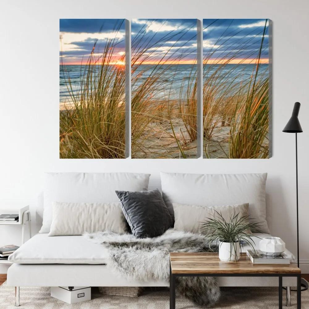 Vícedílný obraz Východ Slunce Na Pláži Rujána Nedostatek Nedostatek Plátno Canvas 150x100