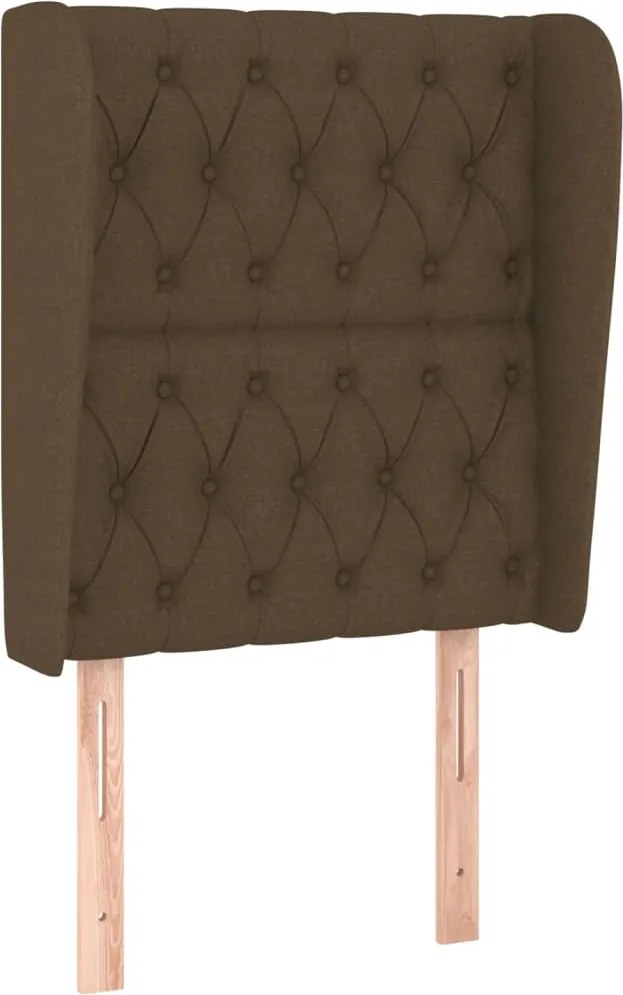 Čelo postele typu ušák tmavě hnědé 83 x 23 x 118/128 cm textil 3118269