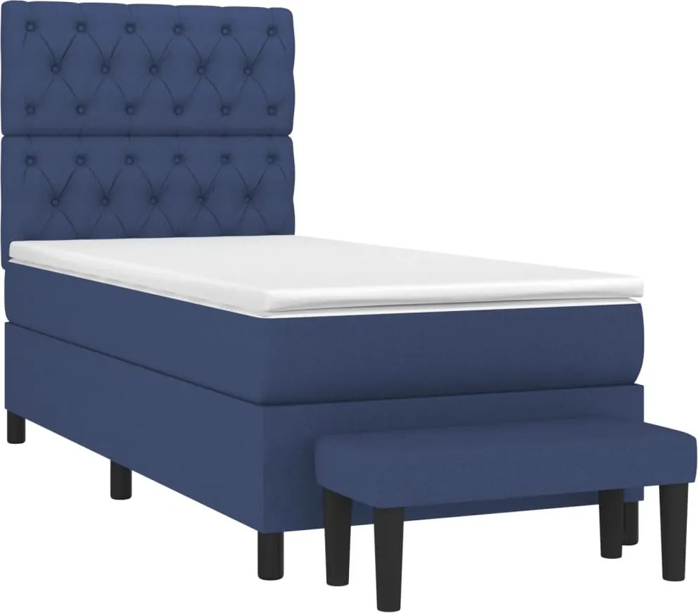 Box spring postel s matrací modrá 80x200 cm textil 3136795