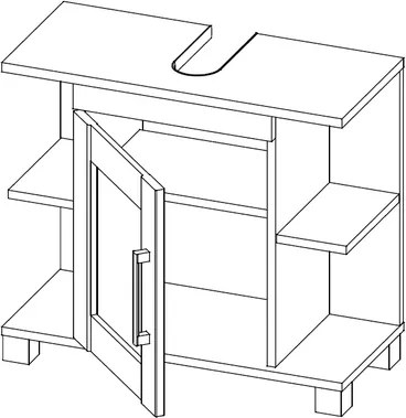 Koupelnová skříňka pod umyvadlo Poseidon, bělený modřín