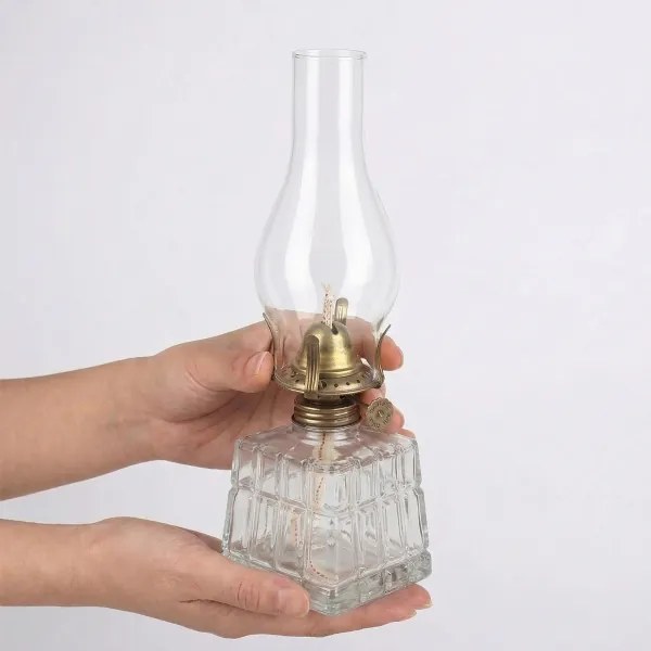 BRILAGI - Petrolejová lampa MERLIN čirá/zlatá/patina