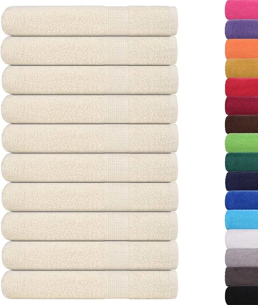 Saunové osušky FROGN 10 ks krémové 80x200 cm 360 g/m² 137009