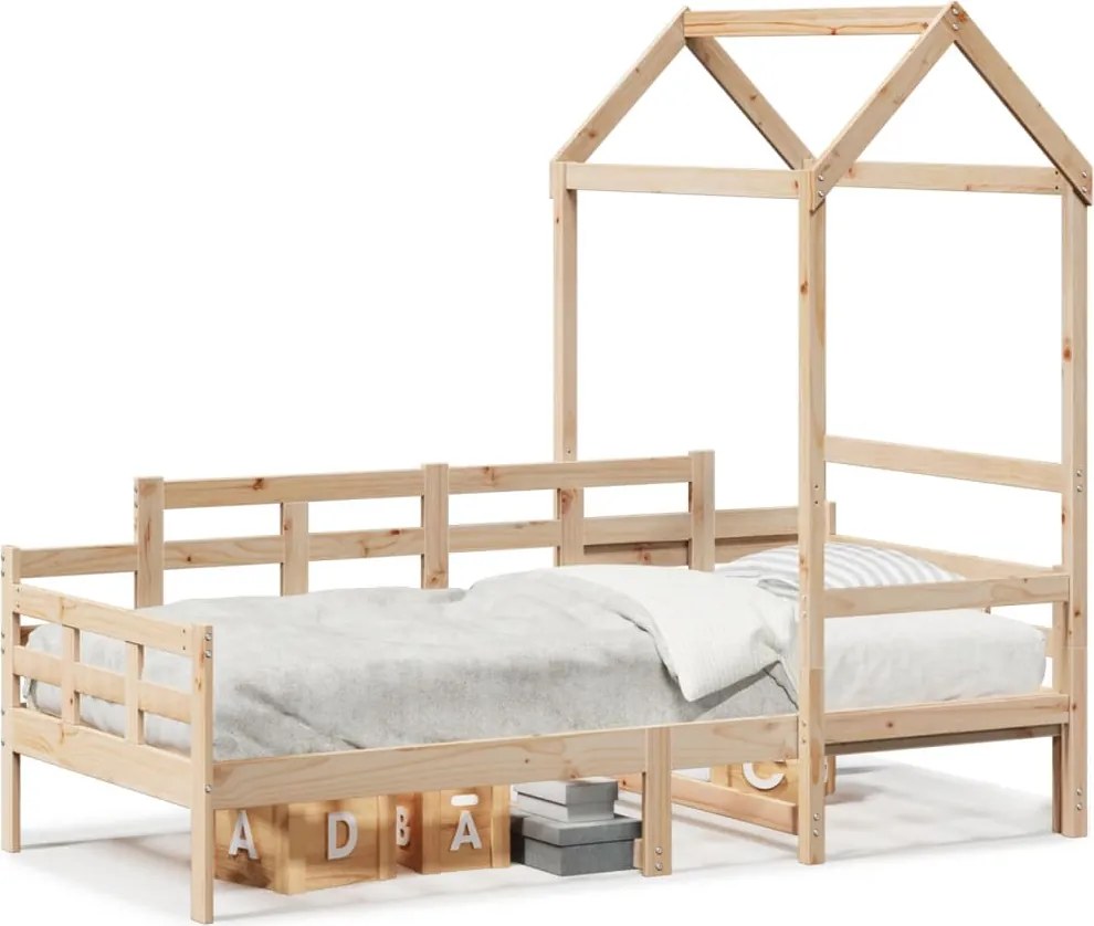 Válenda se střechou 80 x 200 cm masivní borové dřevo 3282302