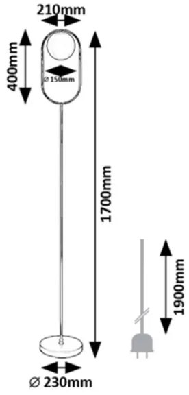 Rabalux 71139 - Stojací lampa GHITA 1xE27/20W/230V