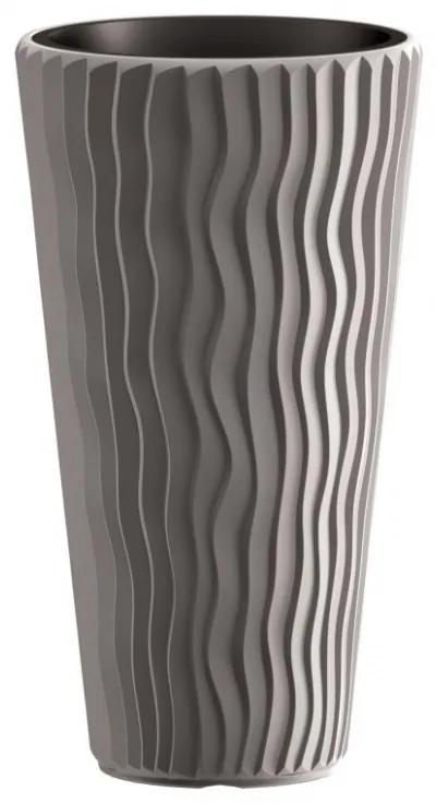 Květináč mrazuvzdorný SANDY SLIM vysoký, pr. 35 cm - barva šedá (405U) DPSP350-405U